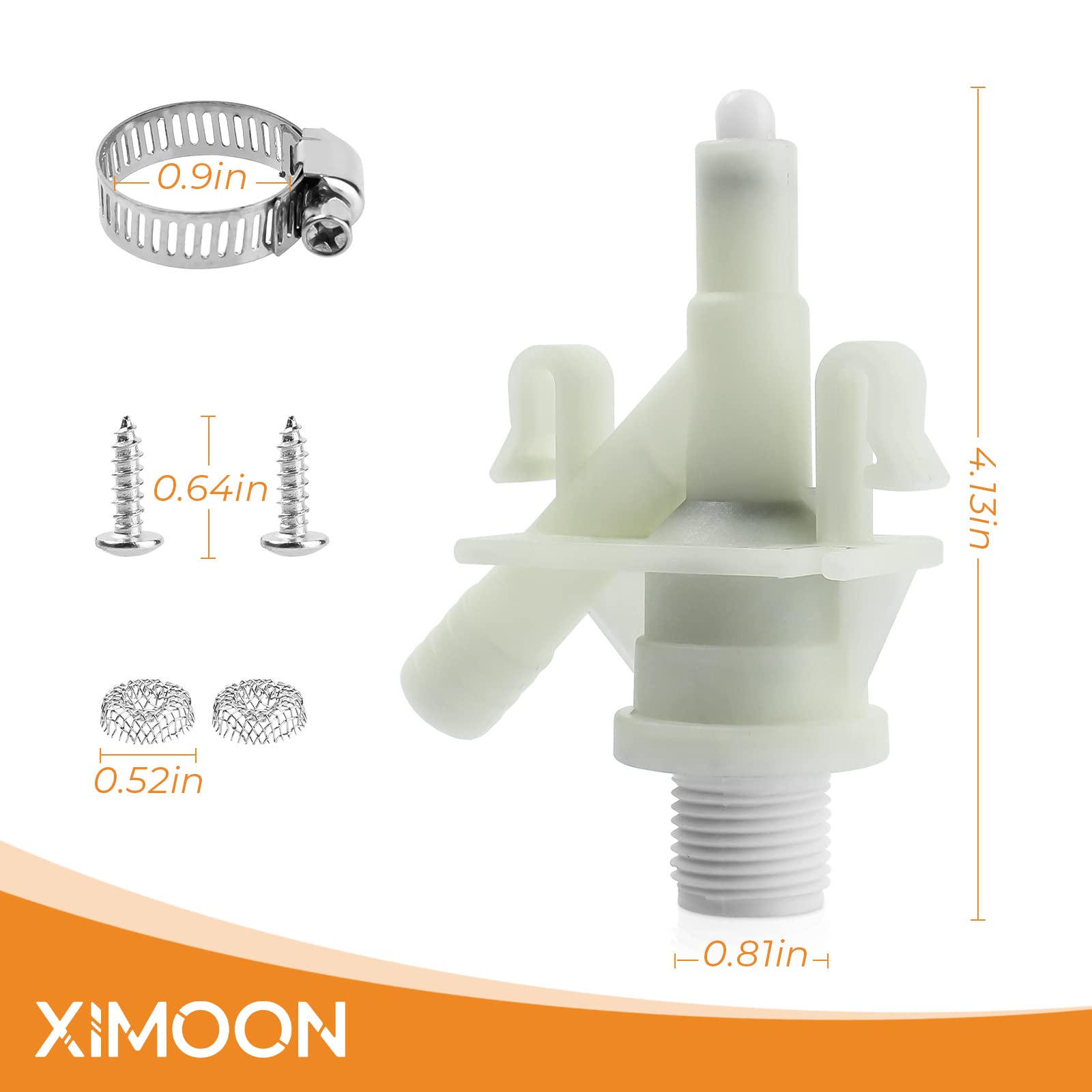 Ximoon 385311641 RV Toilet Valve Replacement Kit for Dometic 300 310 320 Toilets & Sealand Marine Toilet - White