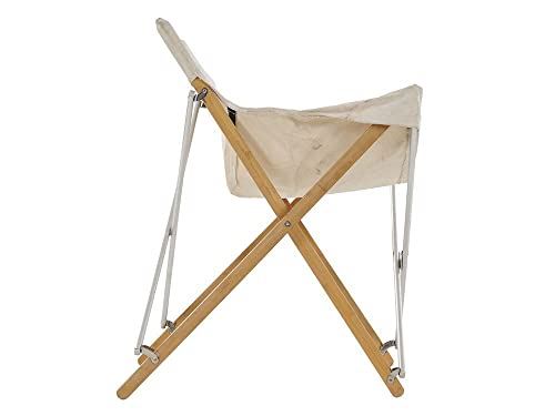 Snow Peak Take! Bamboo Chair, LV-085, Designed in Japan, Made of Canvas and Bamboo, for Indoor Outdoor Use, Lifetime Product Guarantee, White