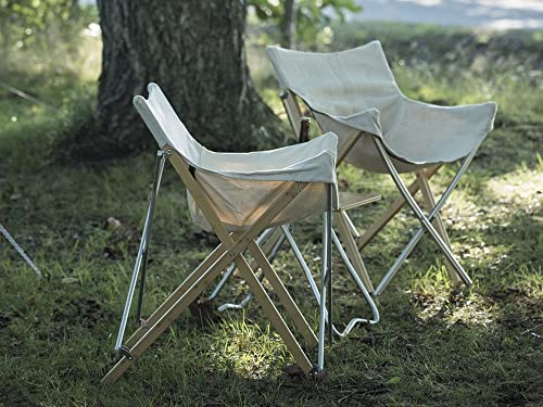 Snow Peak Take! Bamboo Chair, LV-085, Designed in Japan, Made of Canvas and Bamboo, for Indoor Outdoor Use, Lifetime Product Guarantee, White