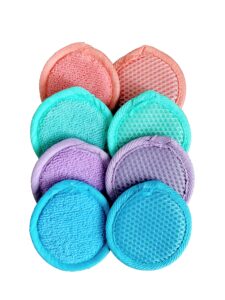 microfiber facial scrubbers reusable makeup remover pads - washable reusable cotton pads - cloth cotton rounds acne control reusable face scrubber pad for cleansing & face exfoliator pad (3 per pack)