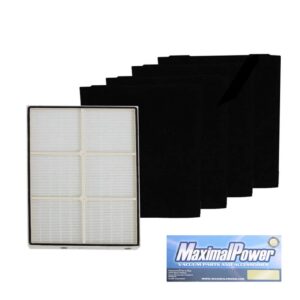 maximalpower vf wp 1183054k set hepa whirlpool whispure air purifier, whirpool filter + 4 pre-carbon black filters