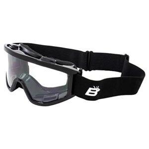 birdz eyewear vulture padded riding + ski goggles - fit over most eyewear - clear lenses