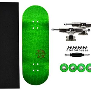 Teak Tuning Prolific Complete Fingerboard - Pro Board Shape and Size, Bearing Wheels, and Trucks - 32mm x 97mm Handmade Wooden Board - Four Wheel Clover Edition