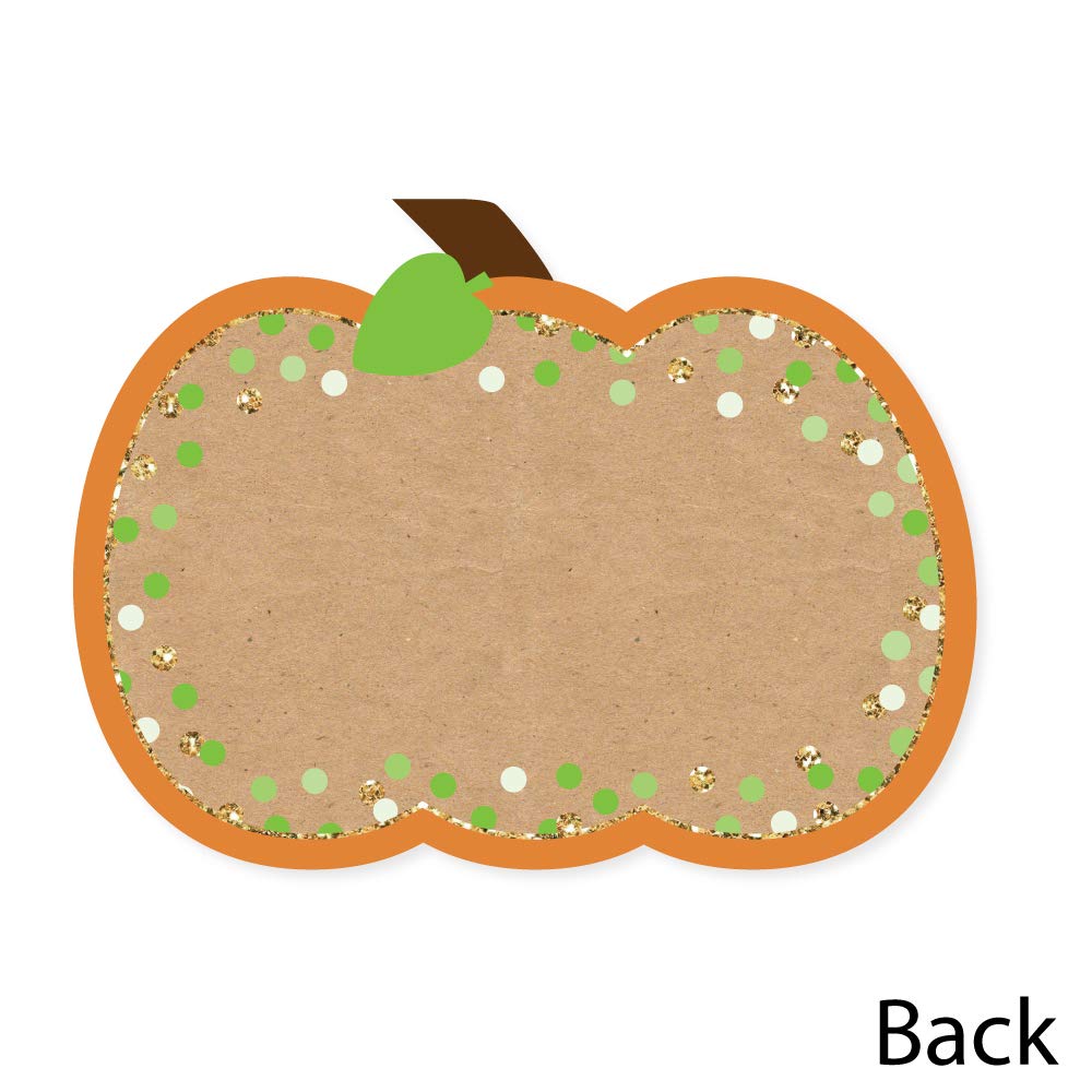 Big Dot of Happiness Pumpkin Patch - Shaped Thank You Cards - Fall, Halloween or Thanksgiving Party Thank You Note Cards with Envelopes - Set of 12