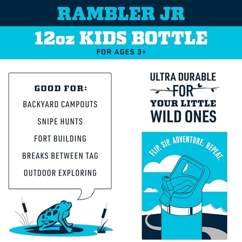 YETI Rambler Jr. 12 oz Kids Bottle, with Straw Cap