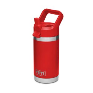 yeti rambler jr. 12 oz kids bottle, with straw cap, canyon red