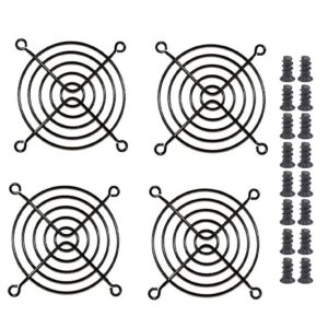 easycargo 4pcs 80mm fan grill 80mm guard black with screws (80mm)