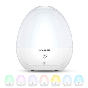 ultrasonic cool mist humidifiers for bedroom,2l humidifiers for home, 28db whisper-quiet air humidifiers for baby nursery, 360°rotation nozzle, up to 30 hours, auto shut-off, 7-color night light