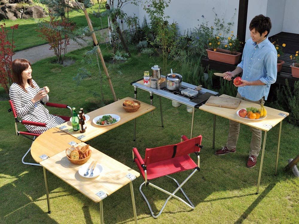 Snow Peak IGT Bamboo Table Long, CK-117TR, Designed in Japan, Made of Laminated Bamboo, for Snow Peak Iron Grill Table System, Lifetime Product Guarantee