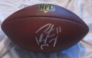 peyton manning autographed wilson nfl shield football w/proof, picture of peyton signing for us, super bowl champion, mvp, pro bowl