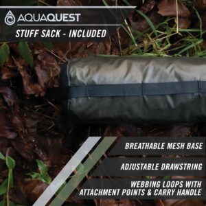 AquaQuest Safari Waterproof Camping Tarp - Lightweight Sun Shade or Rain Fly - Camping Essentials for Hiking, Backpacking & Hammock, 10 x 10 ft, Olive Drab