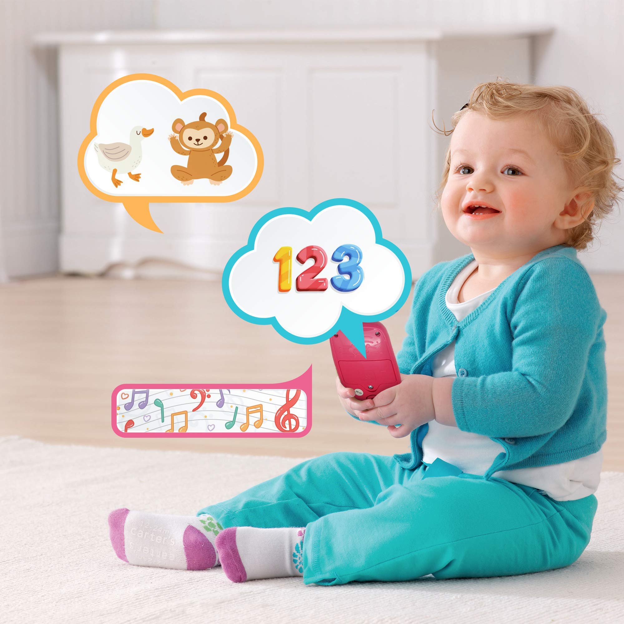 My First Smartphone – Cell Phone Baby Toy, for Toddlers and Young Children – 15 Unique Buttons and Functions, Musical Melodies, Animal Sounds and Number Learning – for 1-Year-Old Kids and Older