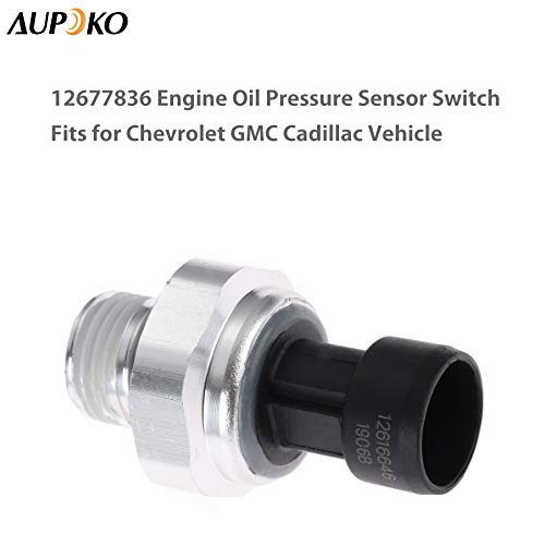 Aupoko 12616646 Oil Pressure Sensor Switch, 5.3 Oil Pressure Sensor Replaces# D1846A, 12677836, 12573107, PS308, Compatible with Chevrolet, Chevy, Silverado, Cadillac, GMC, Pontiac, Buick Rainier