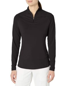 puma golf 2020 women's mesh 1/4 zip, black, x large