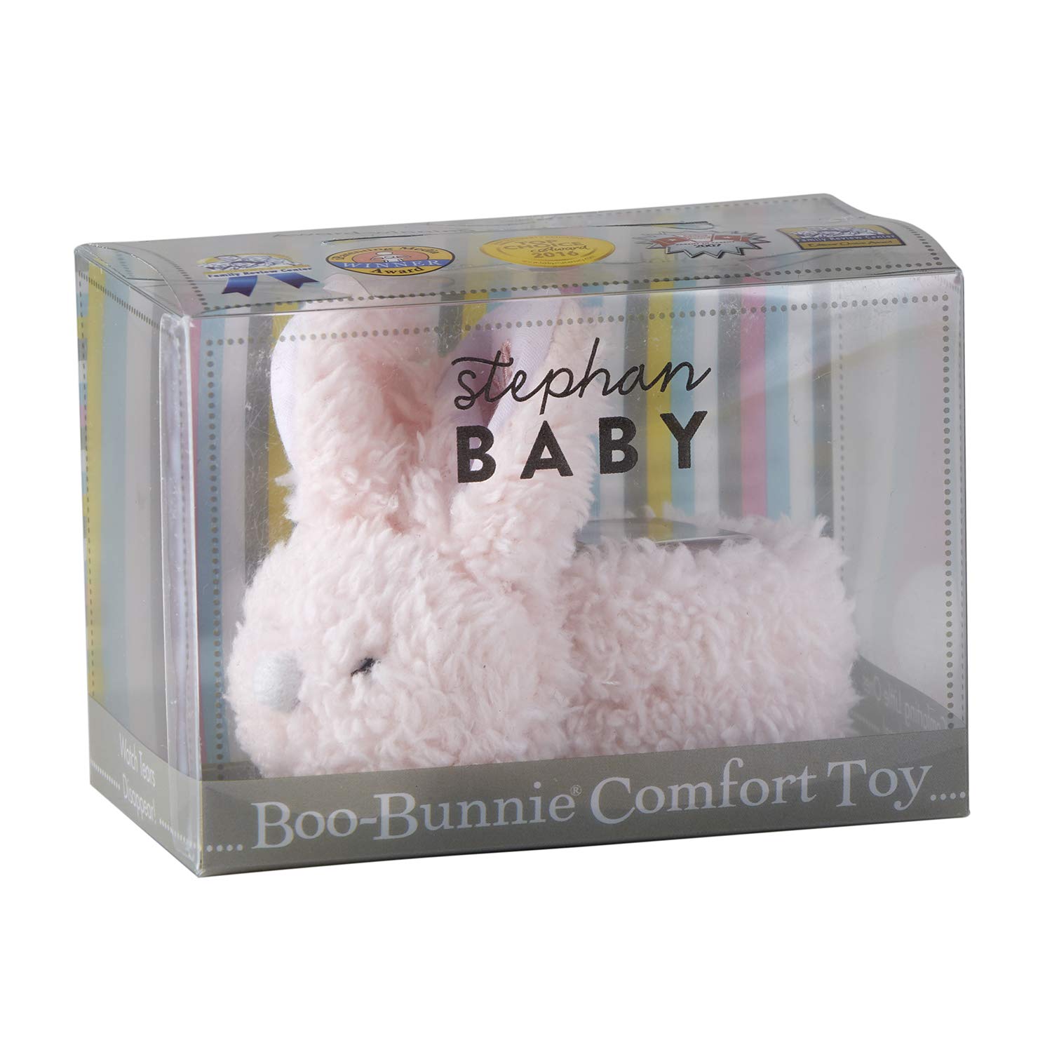 Stephan Baby Boo Bunnie Comfort Toy & Cube, Pink Plush, 2 Piece Set, F4816