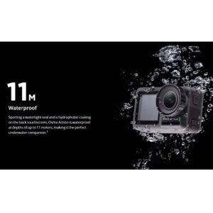 DJI OSMO Action Cam Digital Camera with 2 Displays 36FT/11M Waterproof 4K HDR-Video 12MP 145� Angle Black (Renewed)