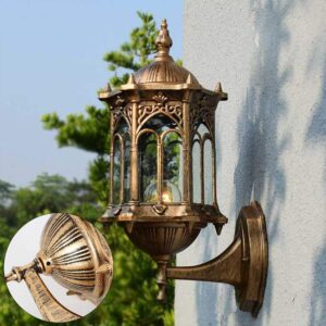 DONSU Retro Classic Garden Wall Lantern, Path Lamp,Wall Mount, Sconce,Outdoor Garden Lamp Sconce Exterior Wall Light Fixture Retro Aluminum Lantern for The Home/Hotel/Corridor Decorate Wall Ligh