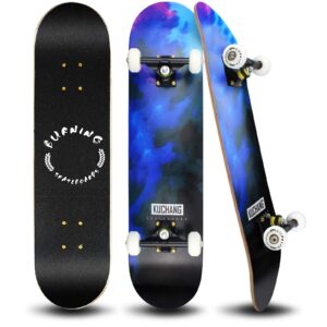 phoeros skateboards -standard skateboards for kids boys girls youths beginners starter-complete skate boards 31''x 8''canadian maple pro cruiser