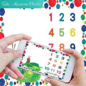 EARVO Baby Milestone Blanket 47x40 inches The Very Hungry Caterpillar Baby Photography Blanket Dots Large Size Watch Me Grow Blanket Newborn Photo Props EADS474