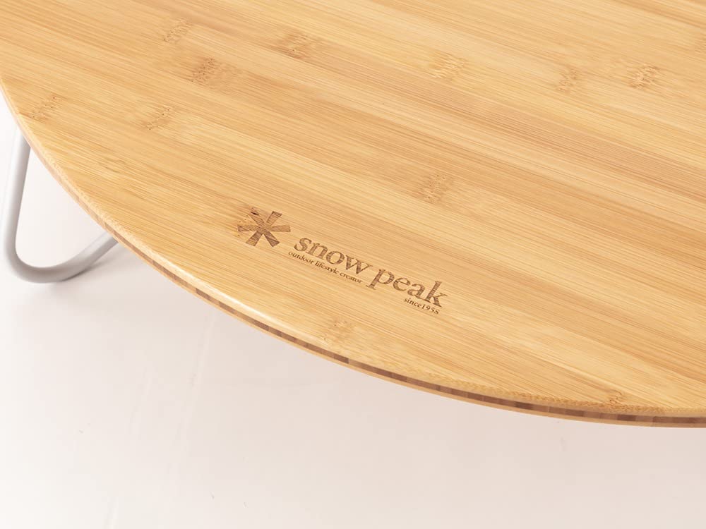 Snow Peak Single Action Table Low, LV-071TR, Made of Bamboo, Designed in Japan, for Indoor Outdoor Use, Lifetime Product Guarantee, D 25.6" H 8.25" (650 * 210mm)