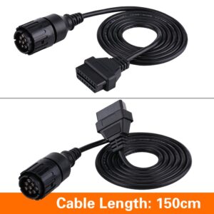 10 Pin to 16 Pin OBD2 Diagnostic Cable Connector OBD2 Extension Adapter Cable for ICOM-D Motorcycle Motorbike