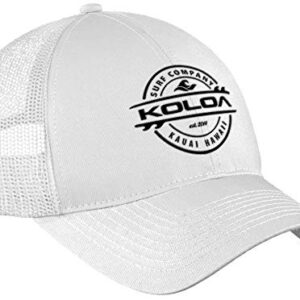 Joe's USA Koloa Surf Thruster Logo Old School Curved Bill Mesh Snapback Hat-White/b