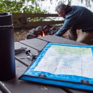 AquaQuest TRAIL Map Case - 100% Waterproof Document Dry Bag Holder with Clear Window & Lanyard - Black