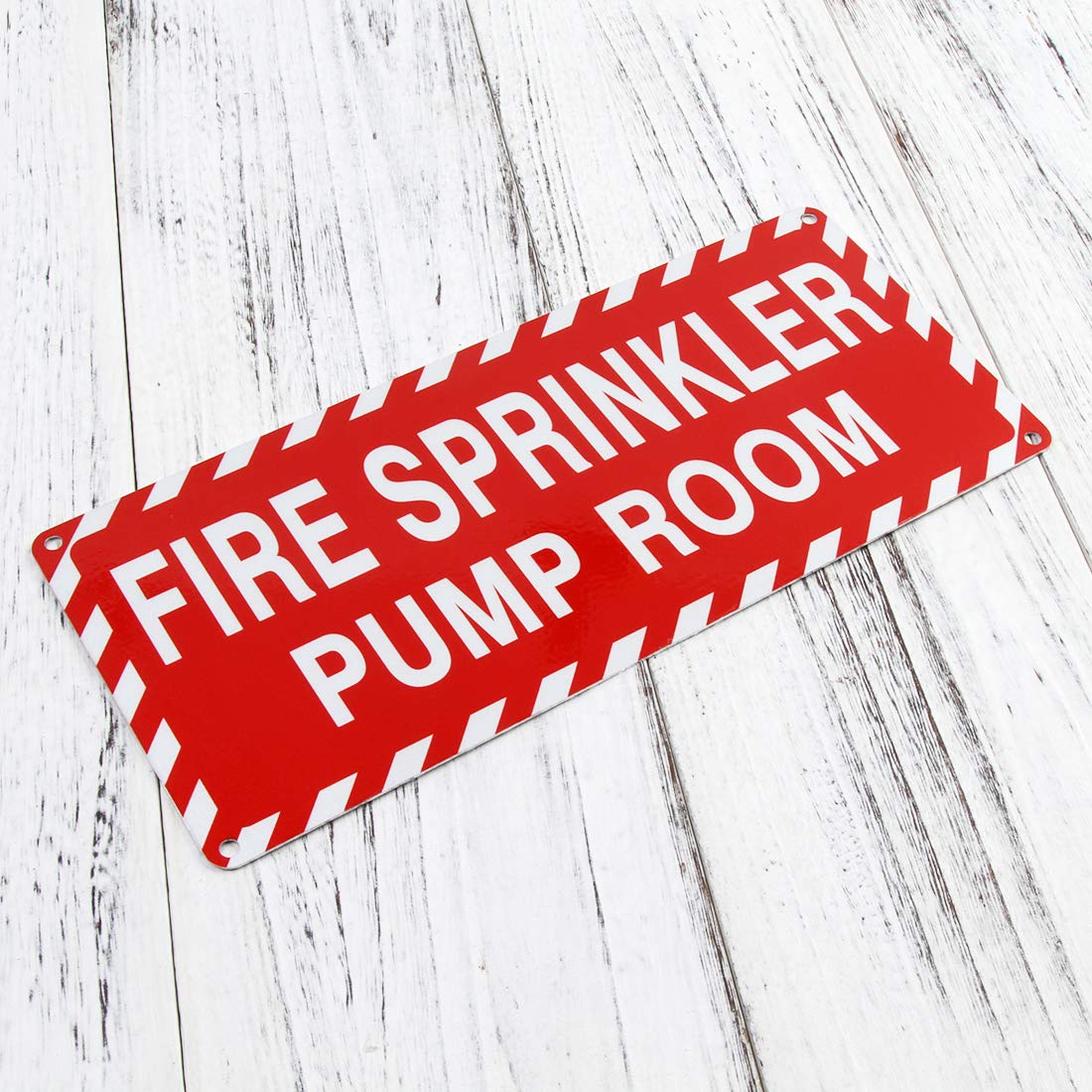 Fire Sprinkler Pump Room Sign 4.5 x 10 Inch 40 Mil Thick Aluminum Reflective Sign UV Protected Water Proof