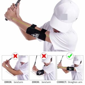 EKONIAM 5-Piece Suit Golf Training Aids Swing and Putting, PGA Golf Posture Correction Tools for Beginner and Kid. Improving Gesture/Elbow/Wrist/Arm/Leg Posture,Forming The Correct Muscle Memory.