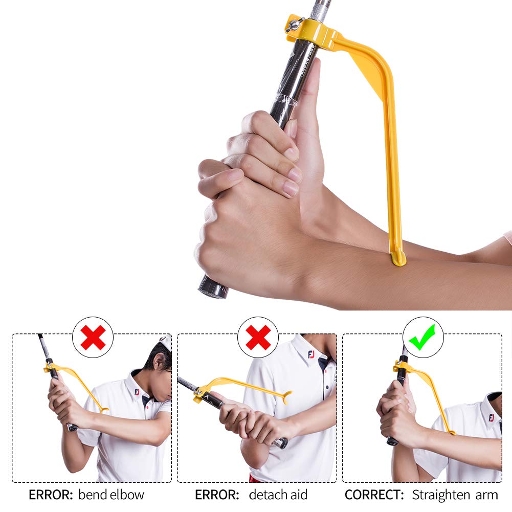 EKONIAM 5-Piece Suit Golf Training Aids Swing and Putting, PGA Golf Posture Correction Tools for Beginner and Kid. Improving Gesture/Elbow/Wrist/Arm/Leg Posture,Forming The Correct Muscle Memory.