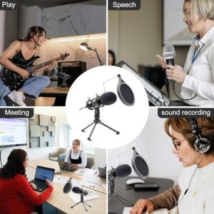 LOOYUAN Condenser Recording Microphone, 3.5mm Plug Mic for PC, Broadcast Microphone for Singing, Gaming, Computer, Desktop, Laptop, MAC Windows, Online Chatting, Podcast, Skype, YouTube