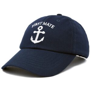 DALIX First Mate Hat Sailing Baseball Cap Sailor Gift Boating Men Women in Blue