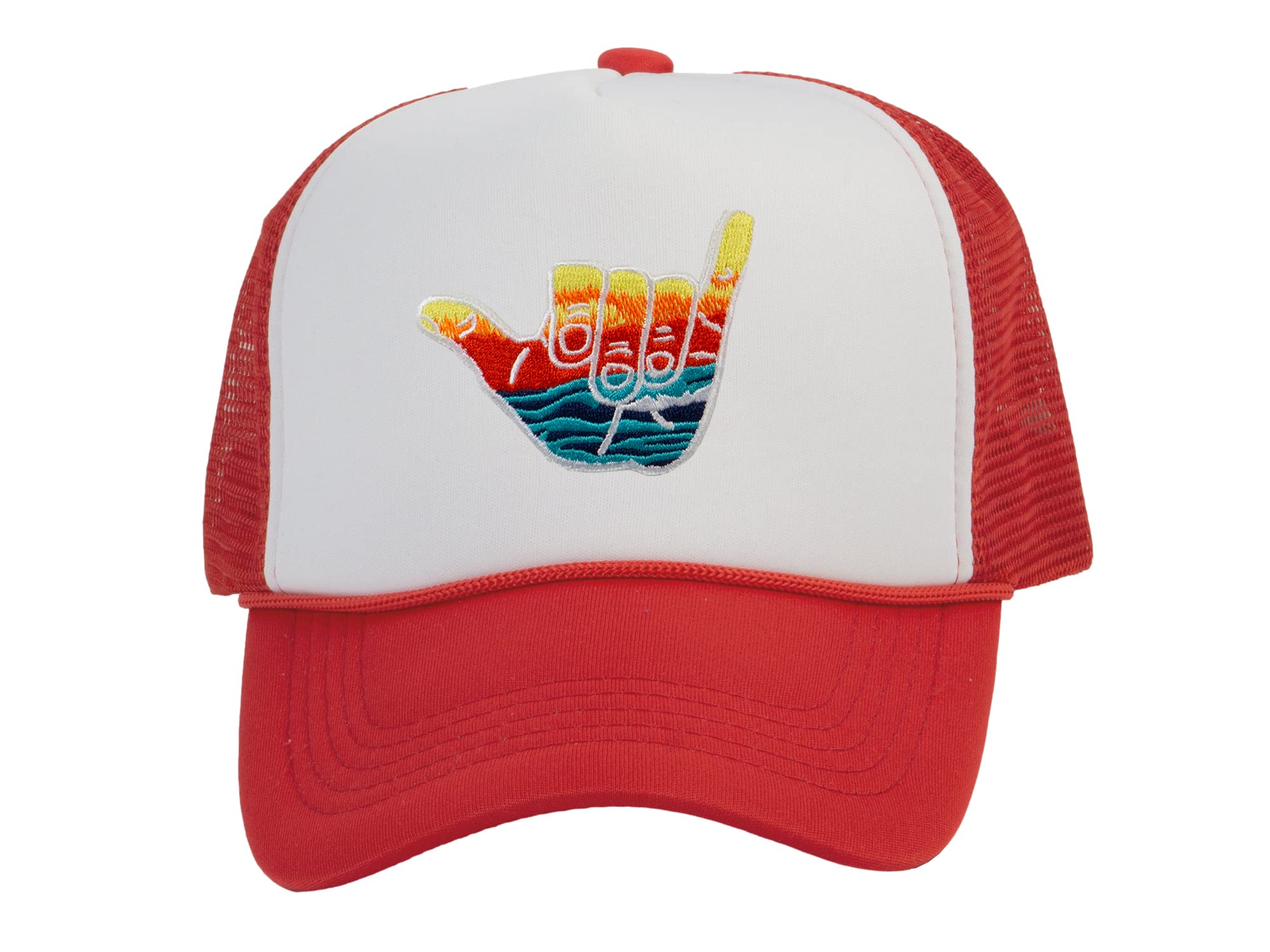 Gravity Threads Shaka Learn to Surf Patch Trucker Hat - White/Red