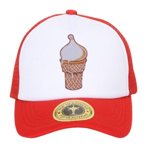 gravity threads ice cream cone patch trucker hat - red/white