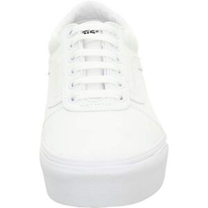 Vans Women's Ward Platform Sneaker, Canvas White, 8.5