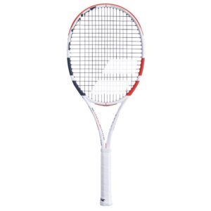 babolat pure strike 16/19 tennis racquet racquet - strung with 16g white babolat syn gut at mid-range tension (4 3/8" grip)