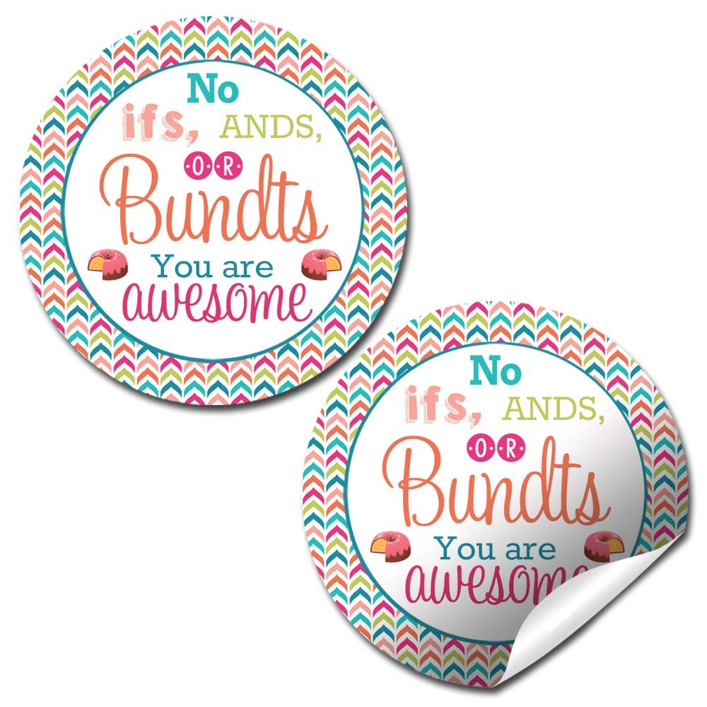 “No IFS, Ands, or Bundts” Teacher, Staff, or Employee Appreciation Thank You Sticker Labels, 40 2" Party Circle Stickers by AmandaCreation, Great for Envelope Seals & Gift Bags…