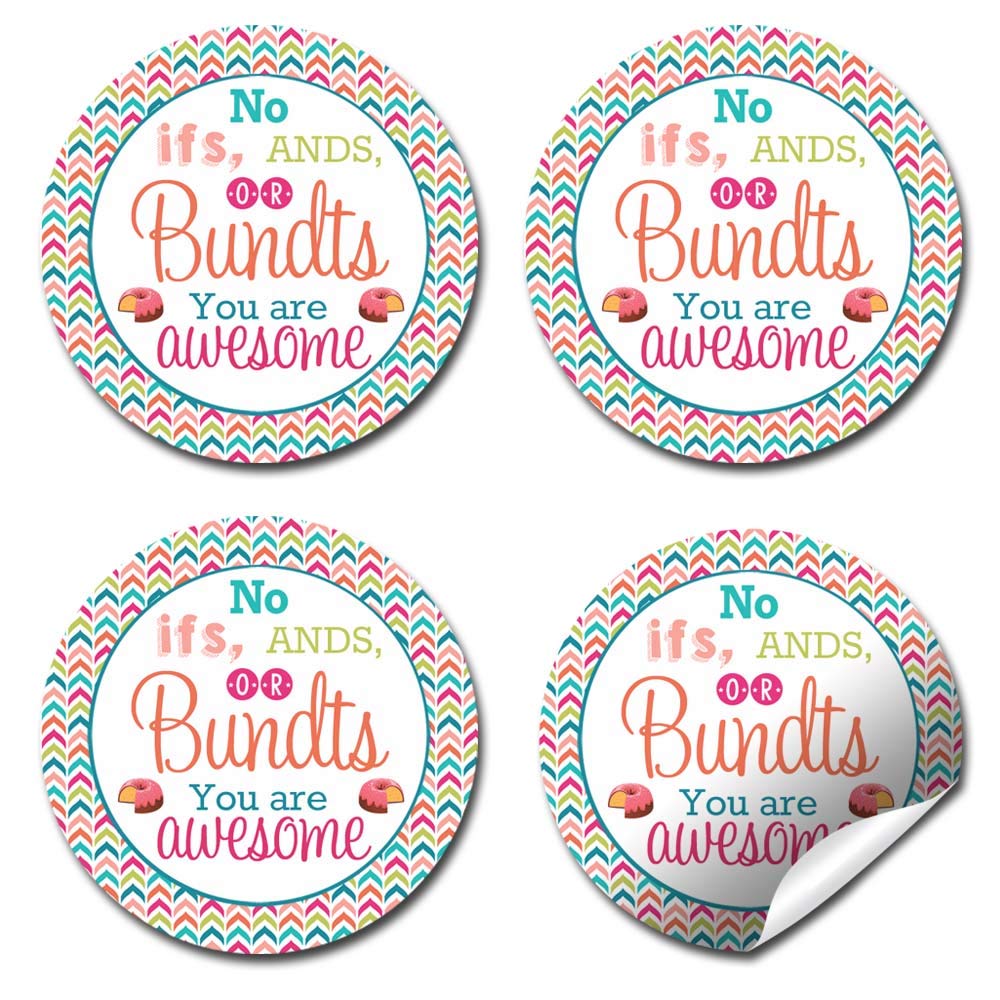 “No IFS, Ands, or Bundts” Teacher, Staff, or Employee Appreciation Thank You Sticker Labels, 40 2" Party Circle Stickers by AmandaCreation, Great for Envelope Seals & Gift Bags…