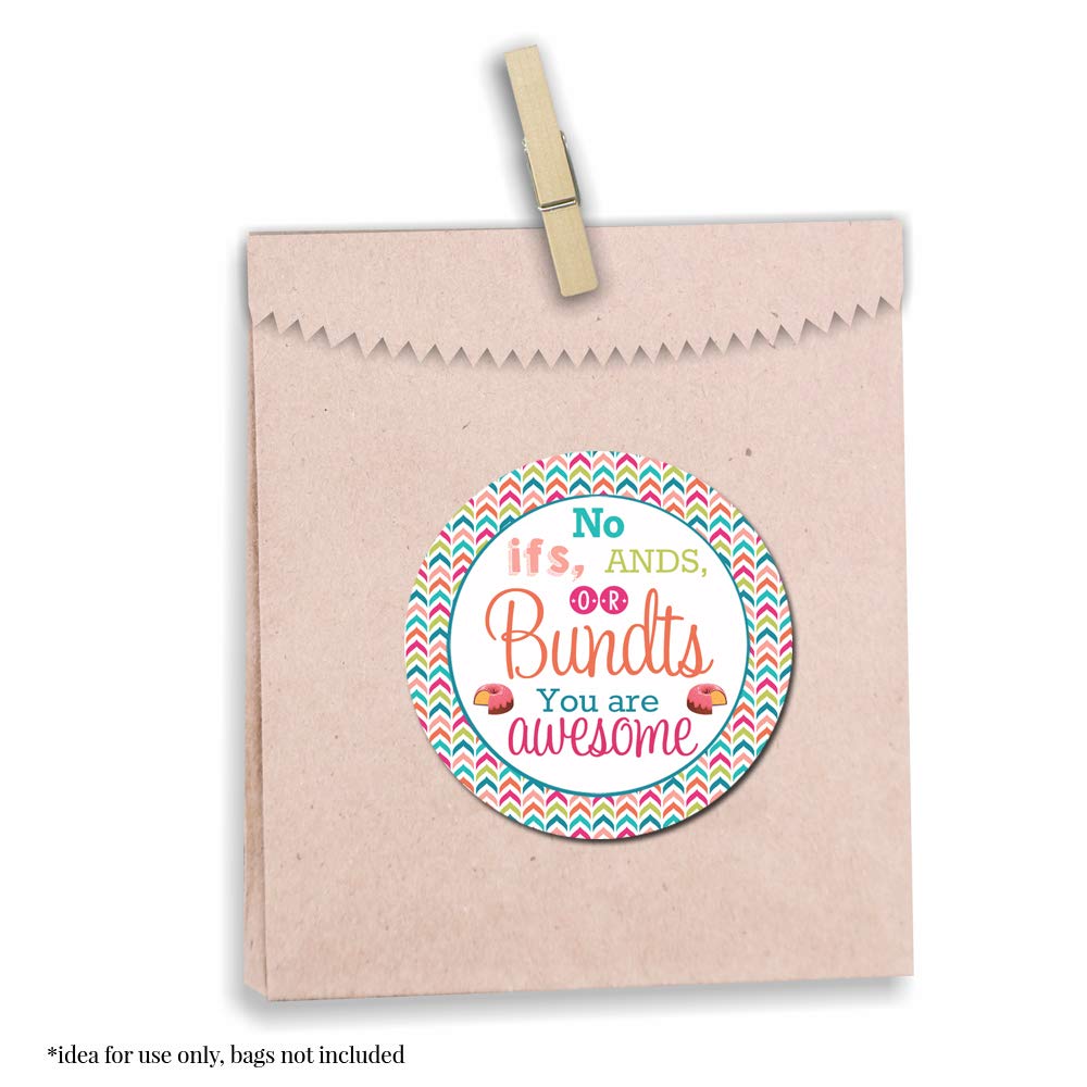 “No IFS, Ands, or Bundts” Teacher, Staff, or Employee Appreciation Thank You Sticker Labels, 40 2" Party Circle Stickers by AmandaCreation, Great for Envelope Seals & Gift Bags…