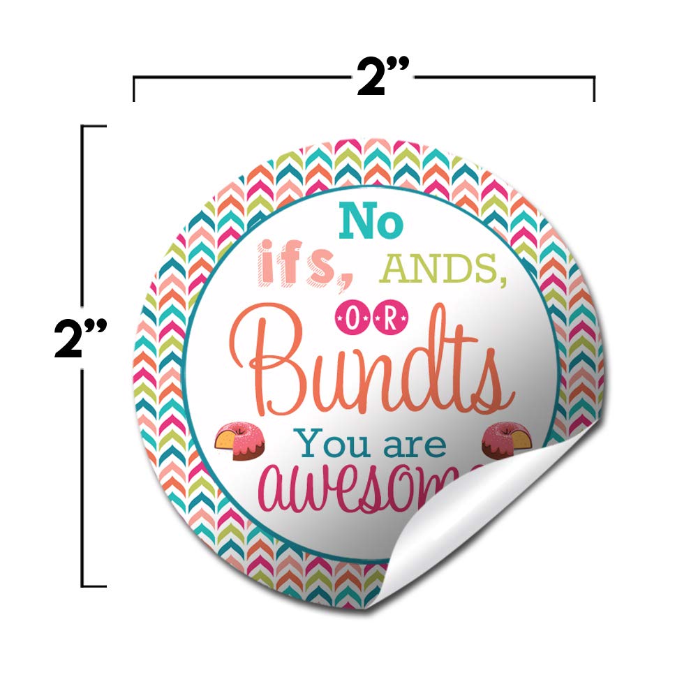 “No IFS, Ands, or Bundts” Teacher, Staff, or Employee Appreciation Thank You Sticker Labels, 40 2" Party Circle Stickers by AmandaCreation, Great for Envelope Seals & Gift Bags…