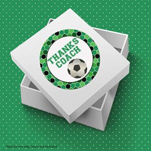 Soccer Team Coach Appreciation Thank You Sticker Labels, 40 2" Party Circle Stickers by AmandaCreation, Great for Envelope Seals & Gift Bags