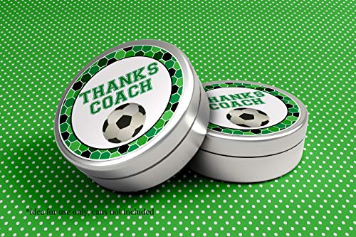 Soccer Team Coach Appreciation Thank You Sticker Labels, 40 2" Party Circle Stickers by AmandaCreation, Great for Envelope Seals & Gift Bags