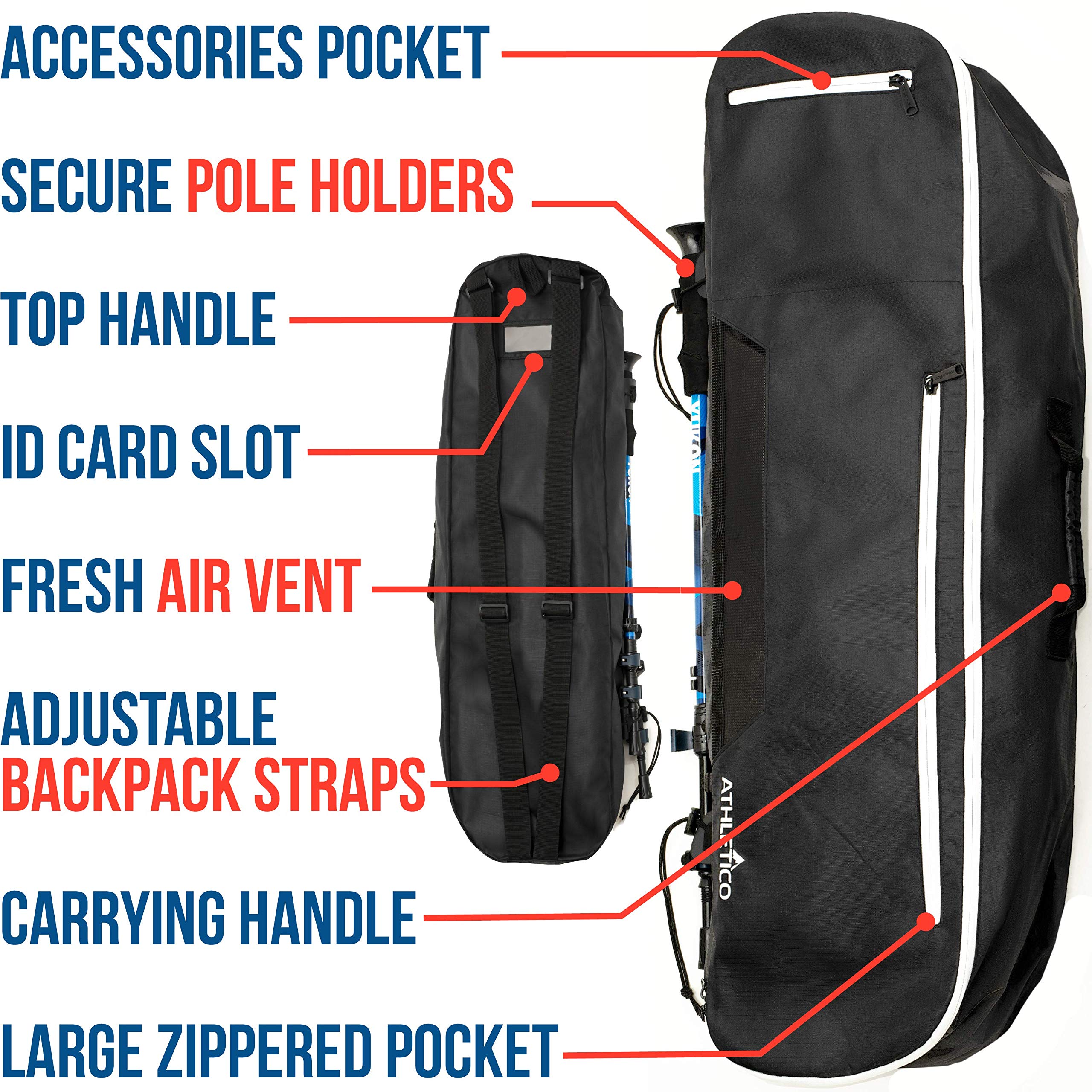 Athletico Snowshoe Bag - Snow Shoe Backpack For Carrying, Packing, and Storing Snowshoes (Small, 19-25 inches)