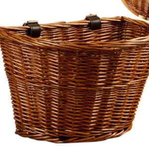 Bike Basket Bicycles Cane Rectangular Basket Adult Bicycle Cargo Basket Hand-Woven