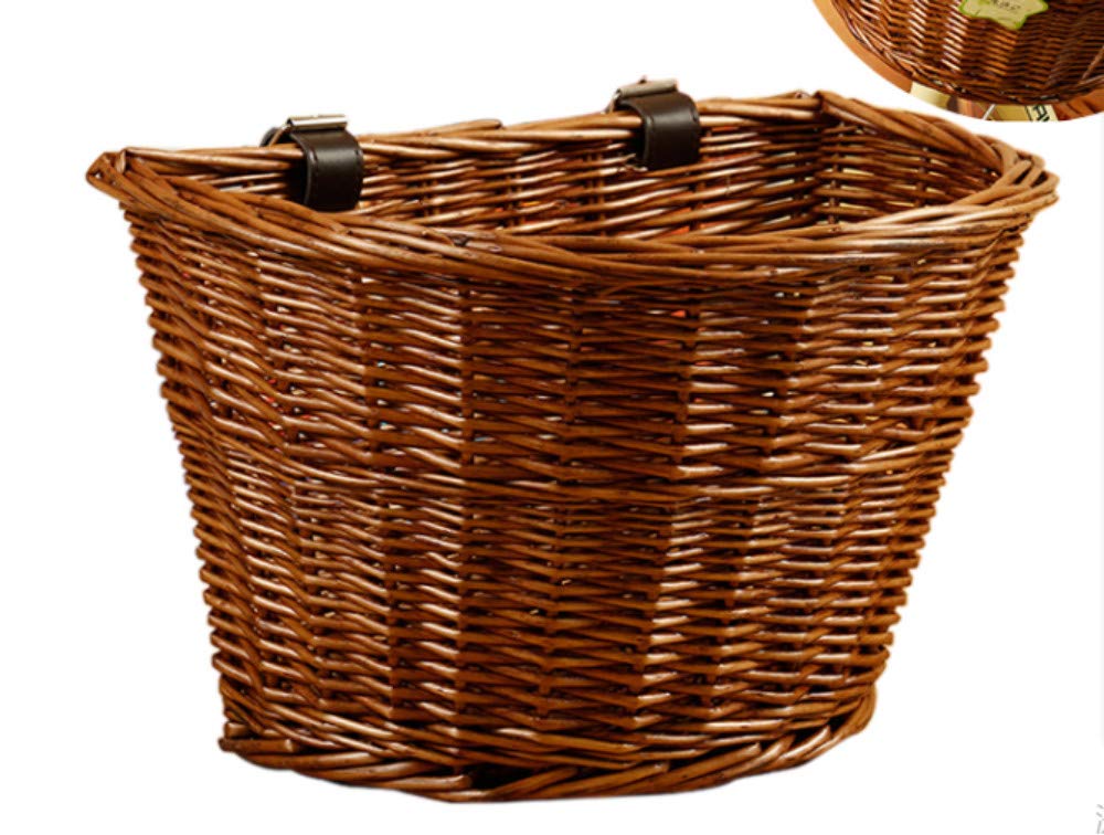 Bike Basket Bicycles Cane Rectangular Basket Adult Bicycle Cargo Basket Hand-Woven