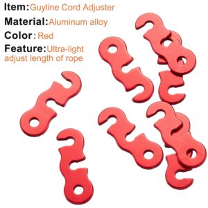 SATINIOR 20 Pieces Guyline Tensioner Aluminum Alloy Guy Line Cord Adjusters Tent Rope Tensioners Paracord Tensioner for Outdoor Tent Camping Hiking Accessories