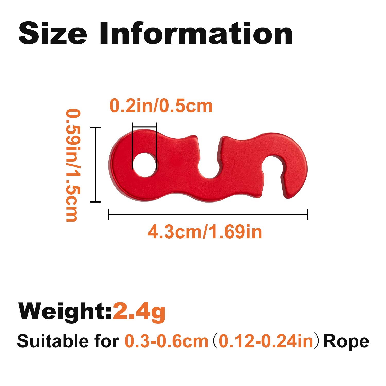 SATINIOR 20 Pieces Guyline Tensioner Aluminum Alloy Guy Line Cord Adjusters Tent Rope Tensioners Paracord Tensioner for Outdoor Tent Camping Hiking Accessories