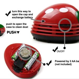 Ladybug Vacuum Cleaner - Mini Vacuum Cleaner Portable Corner Desk Vacuum Cleaner Mini Cute Vacuum Cleaner Dust Sweeper 2Pcs