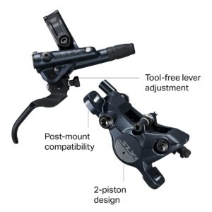 Shimano SLX BL-M7100/BR-M7100 Disc Brake and Lever - Rear, Hydraulic, Post Mount, 2-Piston, Black