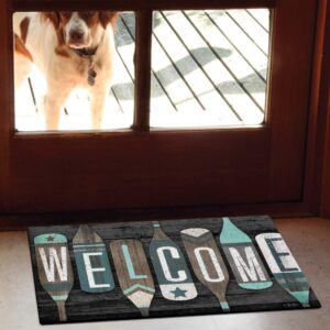 Toland Home Garden 800511 Welcome Paddles Summer Door Mat 18x30 Inch Welcome Outdoor Doormat for Entryway Indoor Entrance